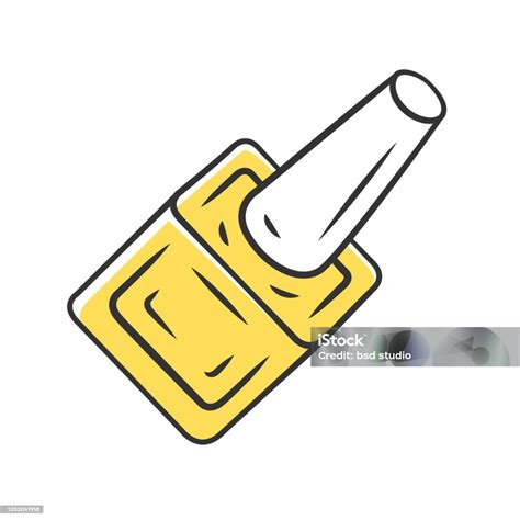 닫힌 손톱 젤 폴란드어 병 색상 아이콘 여성 화장품 고립 벡터 그림입니다 매니큐어 및 페디큐어 도구 손톱 바니시와 브러시 유리