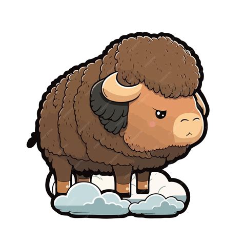 Premium Vector Cute Bison Cartoon Style