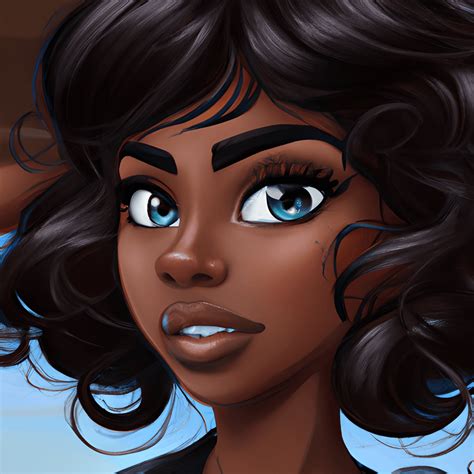 Gorgeous Dark Skin Disney Cartoon Young Girl · Creative Fabrica