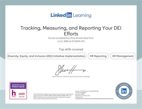 Just Finished The Course “tracking Measuring And Reporting Your Dei Efforts” By Dr Dhia