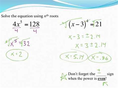 Solving Nth Root Equations Worksheet Tessshebaylo