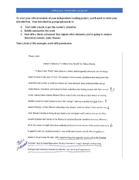 Critical Analysis Introduction Paragraph 영어쓰기 To Start Your