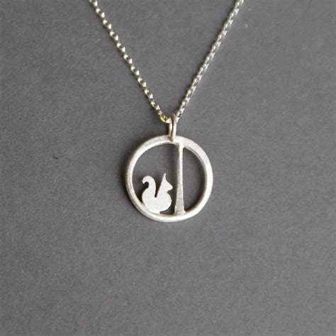 Tiny Edge Of The Woods Squirrel Necklace Folksy