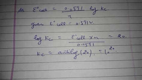Standard Emf Of A Gallonic Cell Involving 2 E { } Transfer Is Found To