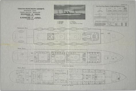 Ss Empress Of India And Empress Of Japan Deck Plan Roceanlinerarchitect