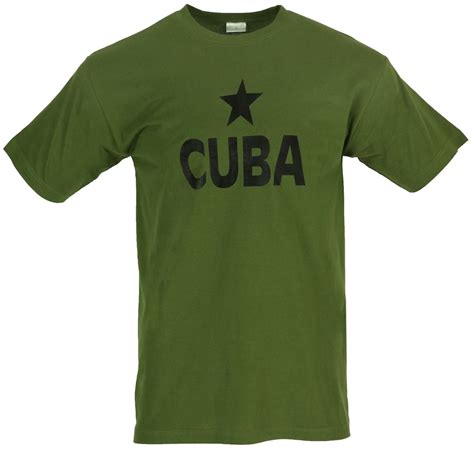 Vintage Cuba Olive T Shirt With Black Star Green Army Tee Etsy