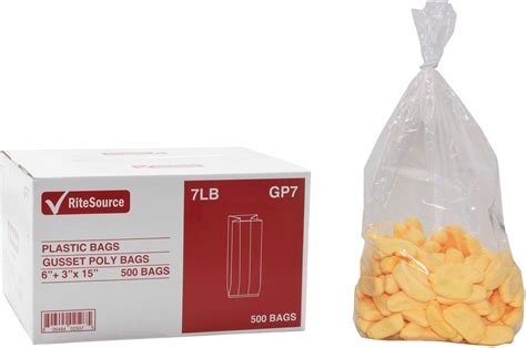 Ritesource 6 X 3 X 15 Clear 7 Lb Poly Bags 500bx Gp7