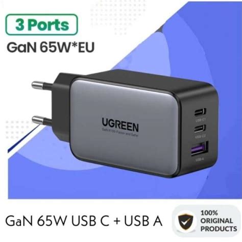 Jual Ugreen Charger Adaptor Gan W Port Type C Usb A Qc Fast Charge Di Seller Pakdiduk