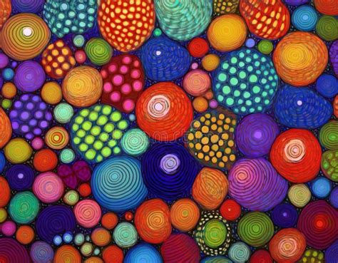 Bright Polka Dot Pattern Abstract And Playful Retro Design With
