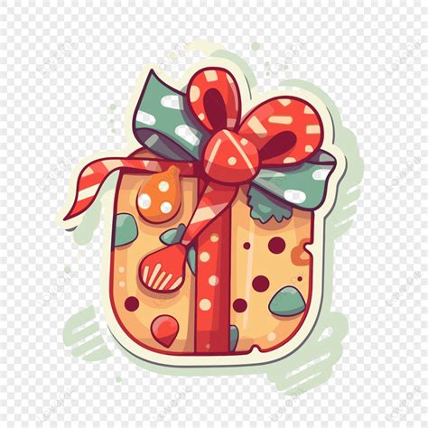 Present With Colorful Decorations And Bow Clipart Vector Presentation Sticker Png Image And