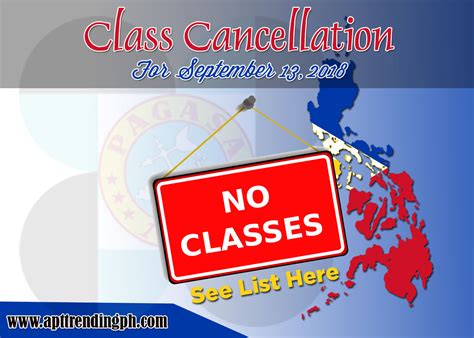 No Classes Class Cancellations For Thursday September 13 2018 Ph Trending