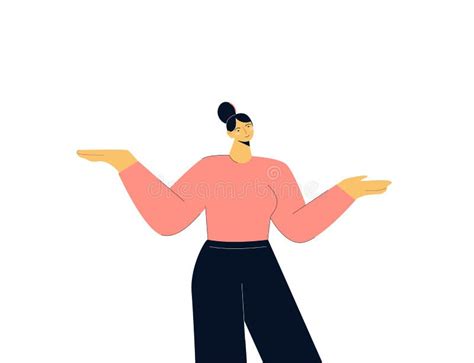Girl Throws Up Her Hands In Confusion Stock Vector Illustration Of