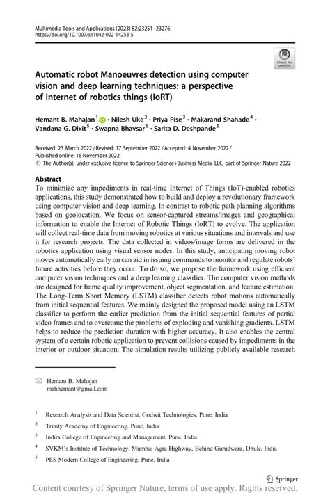 Automatic Robot Manoeuvres Detection Using Computer Vision And Deep