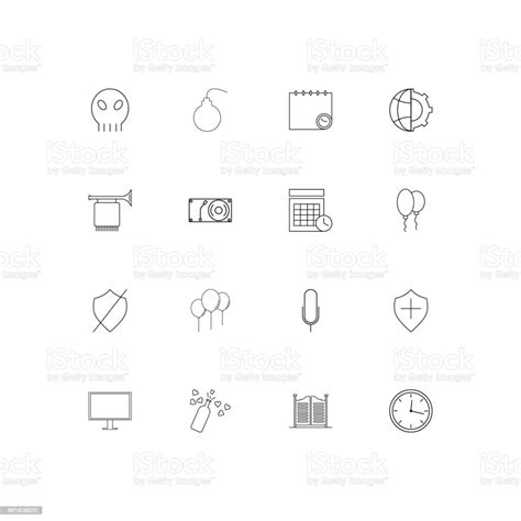 라이프 스타일 선형 얇은 아이콘 설정합니다 간단한 벡터 아이콘 설명 두개골에 대한 스톡 벡터 아트 및 기타 이미지 두개골 디자인 마감일 Istock