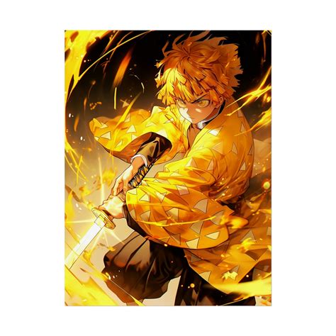Zenitsu Agatsuma Demon Slayer Poster Fan Art Etsy