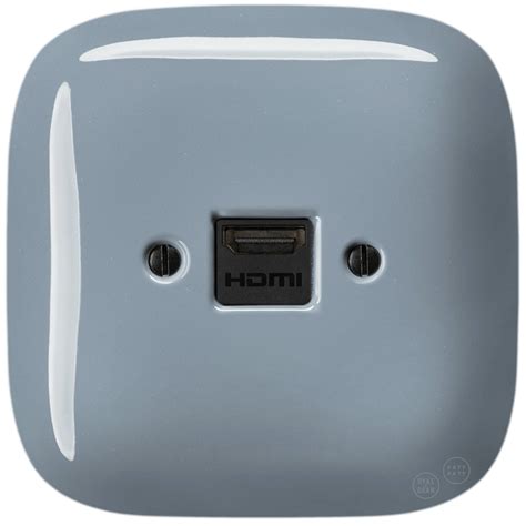 Square Porcelain Hdmi Wall Socket Ash Grey Dyke And Dean