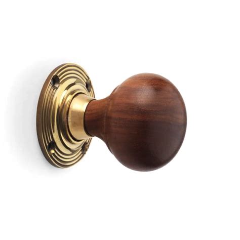 Small Victorian Gothic Rim Lock Rosewood Aged Brass Bun Door Knobs Ab