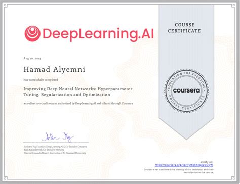 Hamad Alyemni On Linkedin Coursera Deeplearning Neuralnetworks