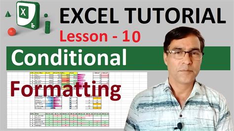 Conditional Formatting In Excel Ms Excel Tutorial Lesson 10 Home Tab Style Group Youtube