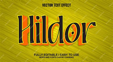 Premium Vector Hildor Fully Editable 3d Vector Text Effect