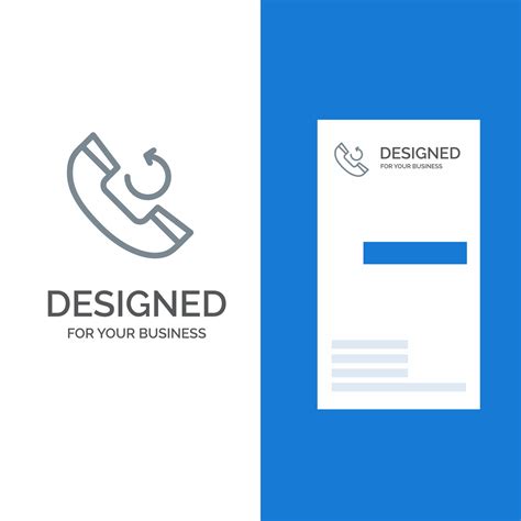 call phone callback grey logo design and business card template