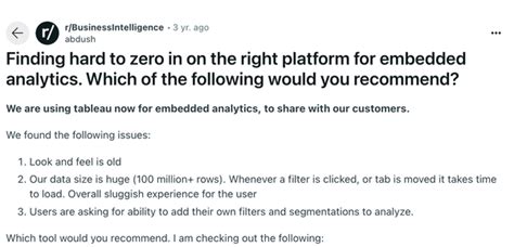 Tableau Embedded Analytics Pros Cons And Alternatives