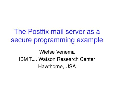 Ppt The Postfix Mail Server As A Secure Programming Example