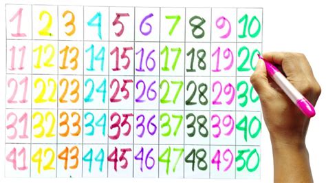 Fun Learning: Writing and Counting Numbers 1-50 for Kids - YouTube