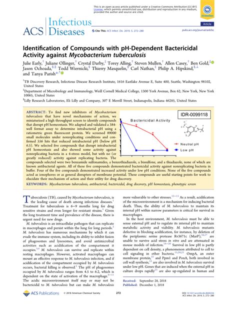 Pdf Identification Of Compounds With Ph Dependent Bactericidal