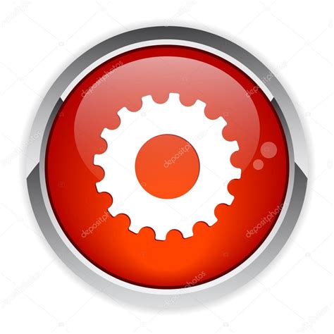 Button Web Settings Icon Red — Stock Vector © Maxsim 16906311