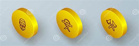 Set Ligne Isométrique Lumjack électrique Scie Circulaire Et Icône De Hache En Bois Vecteur