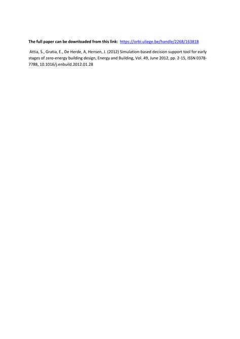 Pdf Simulation Based Decision Support Tool For Early Stages Of Zero