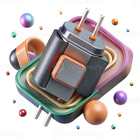 Elegant Minimalist Quantum Dot Transistor Illustration Cutout On White