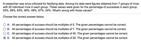Solved A Researcher Was Once Criticized For Falsifying Data
