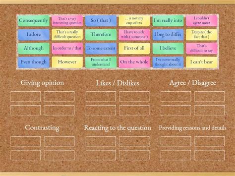 toefl useful expressions group sort