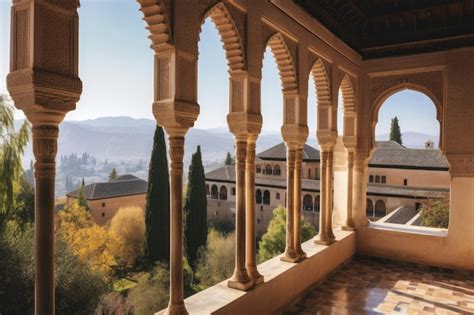 Premium Ai Image Alhambra In Granada Moorish Architecture Lush