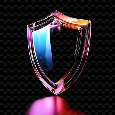 Premium Psd A Shield With A Blue And Red Light On It