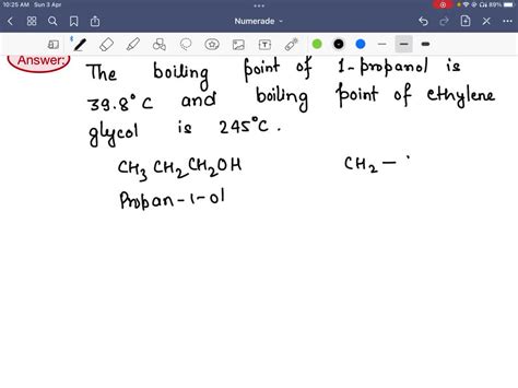 Solved W The Noral Boiling Point Of 2 Propanol Chchoh Is 83 C