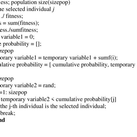 The Pseudo Code For Roulette Selection Download Scientific Diagram