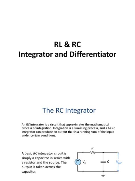 Rl And Rc Integrator And Differentiator Circuit Guide Pdf Electronic