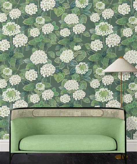 Hydrangea Garden Wallpaper • Gorgeous Floral Wallpaper • Milton And King Uk