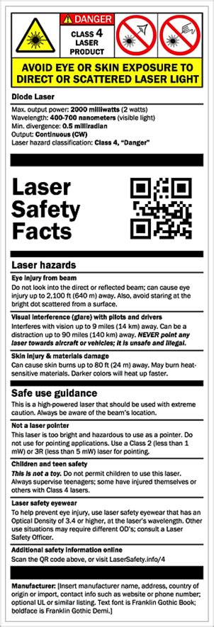 Class 4 Labels Laser Safety Facts