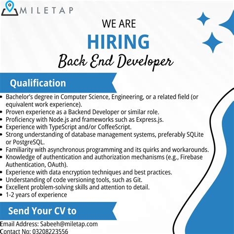 Rameen Hassan On Linkedin We Are Hiring Backend Developer Experience