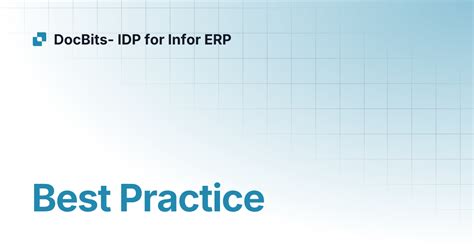 best practice docbits idp for infor erp