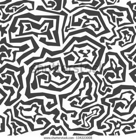 Monochrome Maze Seamless Pattern Stock Vector Royalty Free 134223008