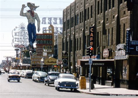 Las Vegas C 1953 1954 Looking East Down Fremont Vintage Las Vegas