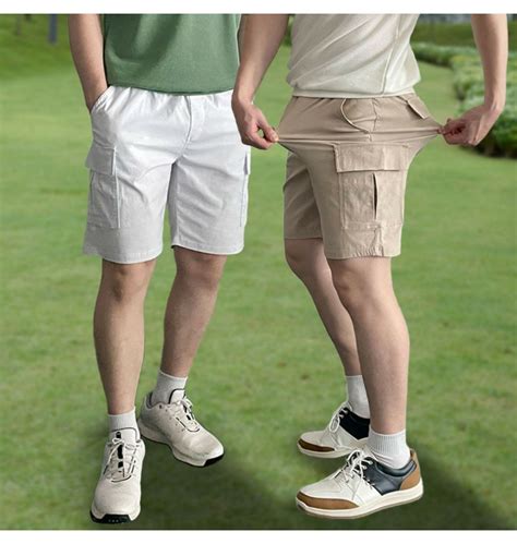 남성 여름 골프 카고 스판 반바지 남자 시원한 냉감 골프웨어 하프팬츠 연습복 밴딩 숏 팬츠 티몬