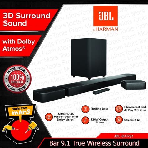 JBL True Wireless Bluetooth Surround Speakers With Dolby Atmos BAR 9 1