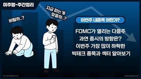미주망 주간점검 Fomc가 열리는 다음주 과연 증시의 방향은 이번주 가장 많이 하락한 빅테크 종목과 섹터 알아보기 Youtube