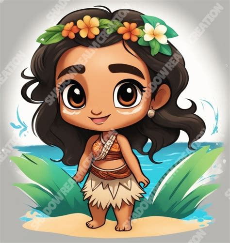 Disney Moana Chibi Cute Comic Digital Princess Pop Culture Poster